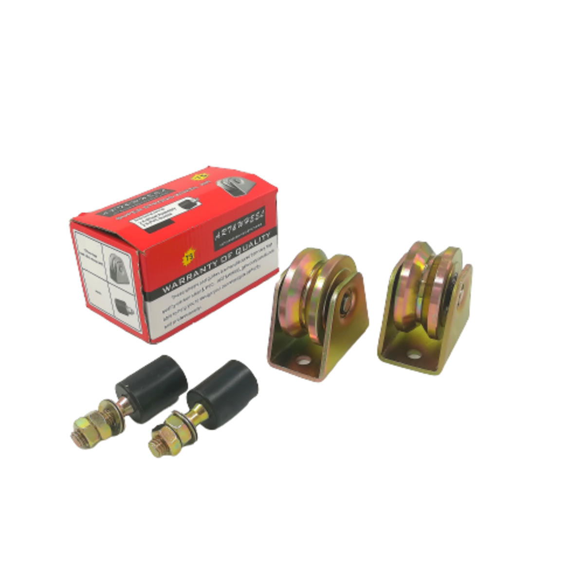 2 Pieces (75mm) V-Type Sliding Gate Wheels With 2 Pieces Guides Rollers ...