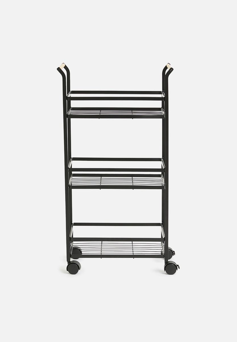 3 Tier Trolley with Bamboo Handles - Matte Black | Shop Today. Get it ...
