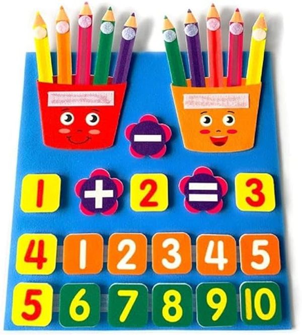 Mathematics Learning Felt Crayons Numbers Toy Math, Counting | Shop ...