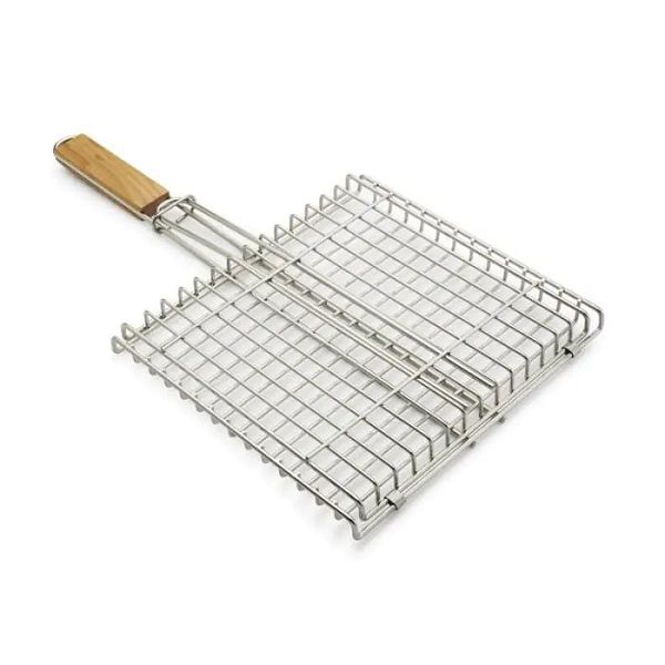 BBQ Grid, Stainless Steel with Wooden Handle | Shop Today. Get it ...