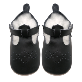 Pitta-Patta Soft Genuine Leather Baby Shoes - Baby Doll Brogue - Black ...