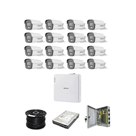 Hikvision 16ch Turbo HD Kit - HD DVR - 16 x 1080p ColorVu Cameras - 20M ...