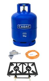 2 Plate Gas Burner, 4 Legged With Regulator Set And Cadac Gas Cylinder 5kg | Shop Today. Get it ...