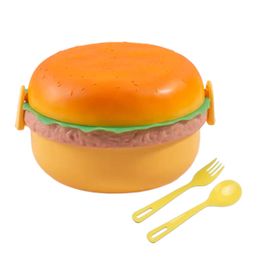 3 Tier Fun Creative Burger Shaped Portable Lunch Box with Spoon & Fork ...