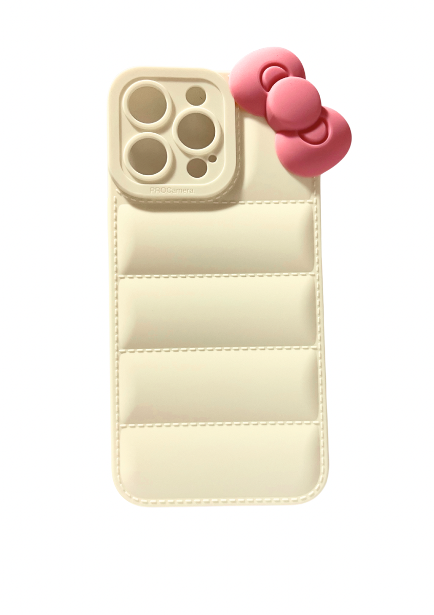 Beige with Pink bow iPhone 14 pro max case | Shop Today. Get it ...