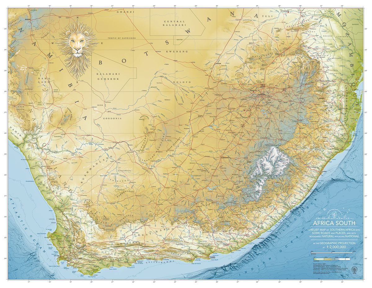 Africa South poster map (89x69cm), 2025 edition | Shop Today. Get it ...