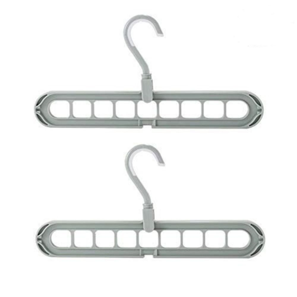 2 Pieces Of Multifunctional Hangers With 9 Holes - Grey | Shop Today ...