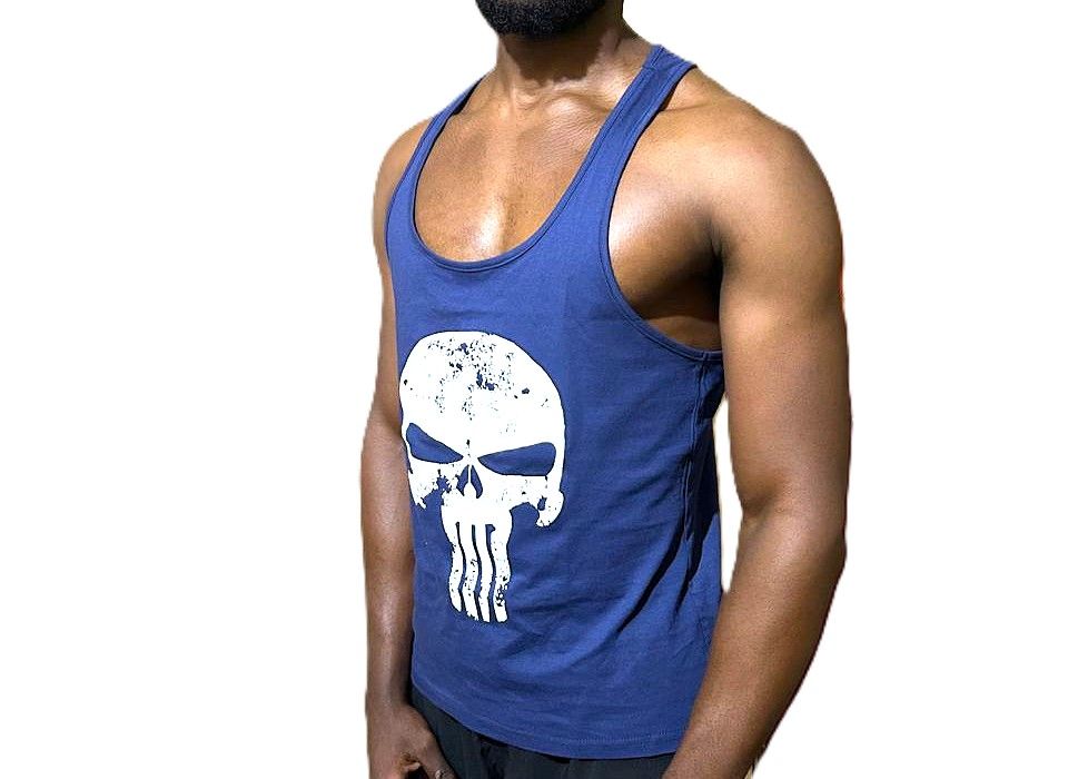 Men's Y-Back Muscle Gym Tank Top Blue/White | Shop Today. Get it ...