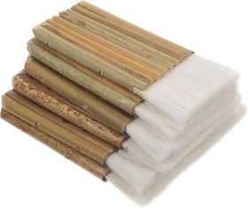 6pcs Sheep Hair Paint Brushes with Smooth Wood Handles Flat Watercolor ...