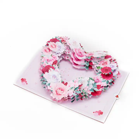 Beautiful Pink and Red Roses in a Heart Shape Pop up 3D Card with ...