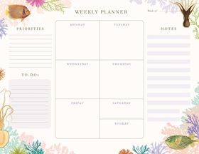 Art of Nature: Under the Sea Weekly Planner Notepad: (undated Weekly ...