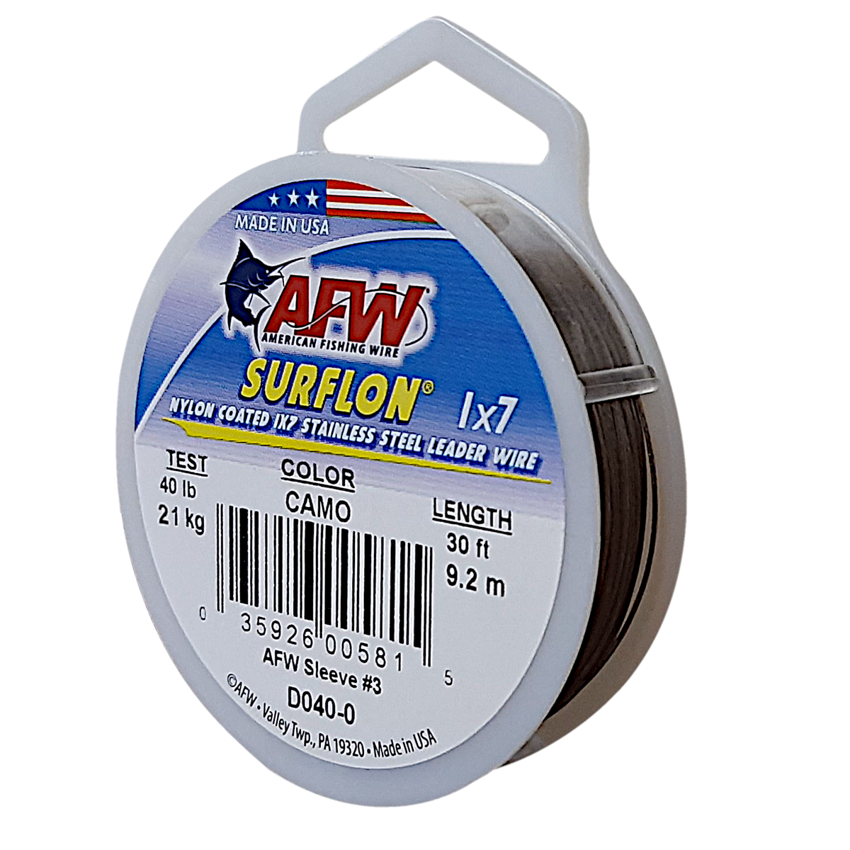 American Fishing Wire Surflon Camo Brown Leader Wire 18Kg/40Lb | Shop ...