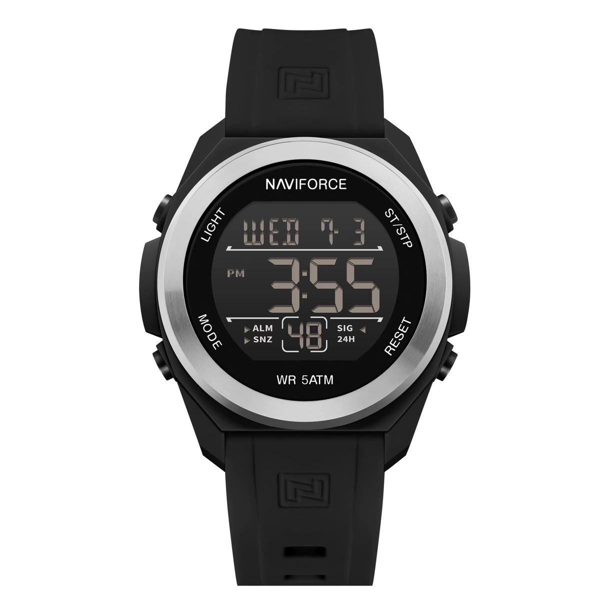 Naviforce Men's Vortex LCD Display Multifunctional TPU Belt Watch ...