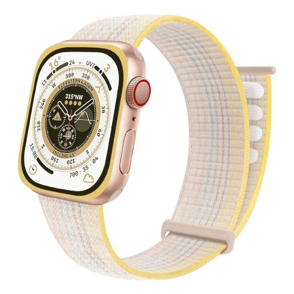 Elastic Knitted Nylon Apple Watch Strap With Velcro Clasp - Multicolour ...