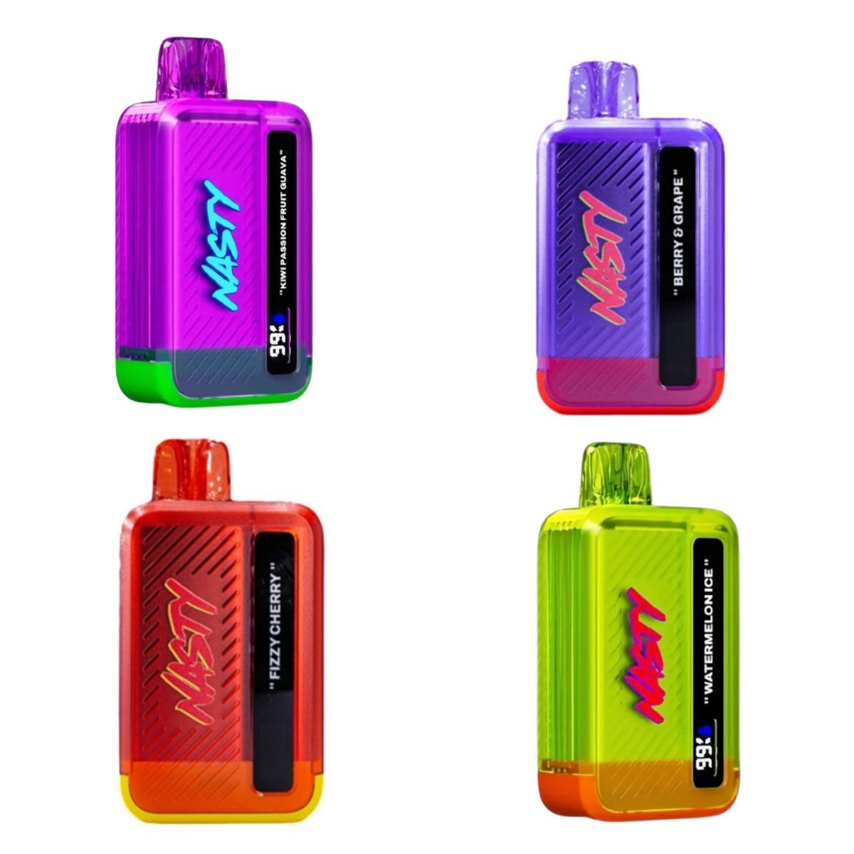 Nasty 9k k.p. fruit guava B.grape .watermelon ice .fizzy cherry 4 pack ...