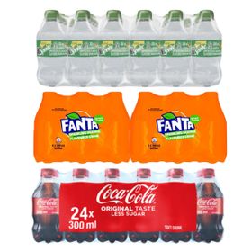 Coca-Cola PET, Sprite Lemon Lime PET & Fanta Orange PET (3 x 24 x 300ml ...