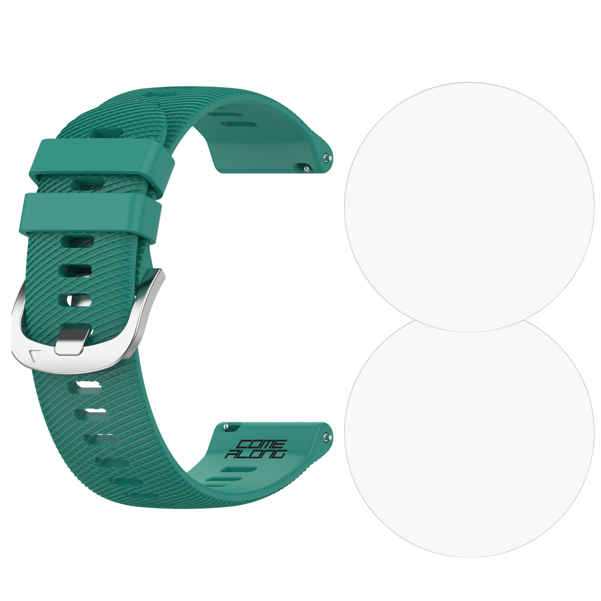 20mm Silicon Band & 2 Screen Protectors for Garmin Forerunner 165/165 ...