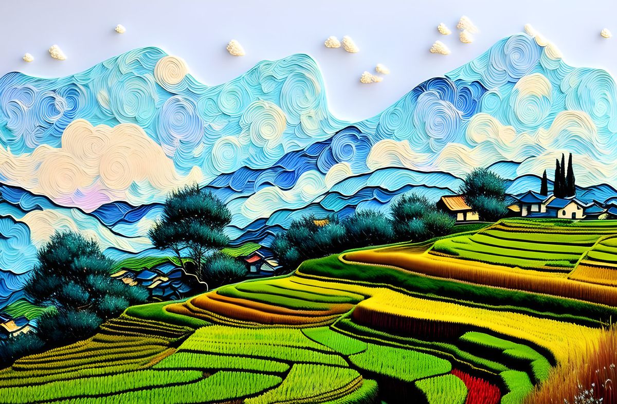 Canvas Wall Art - Rice Fields Artwork | Shop Today. Get it Tomorrow ...