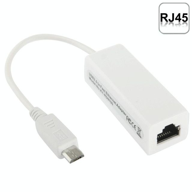 Micro USB 2.0 Ethernet Adapter for Android TV/Tablet - 20cm - White ...