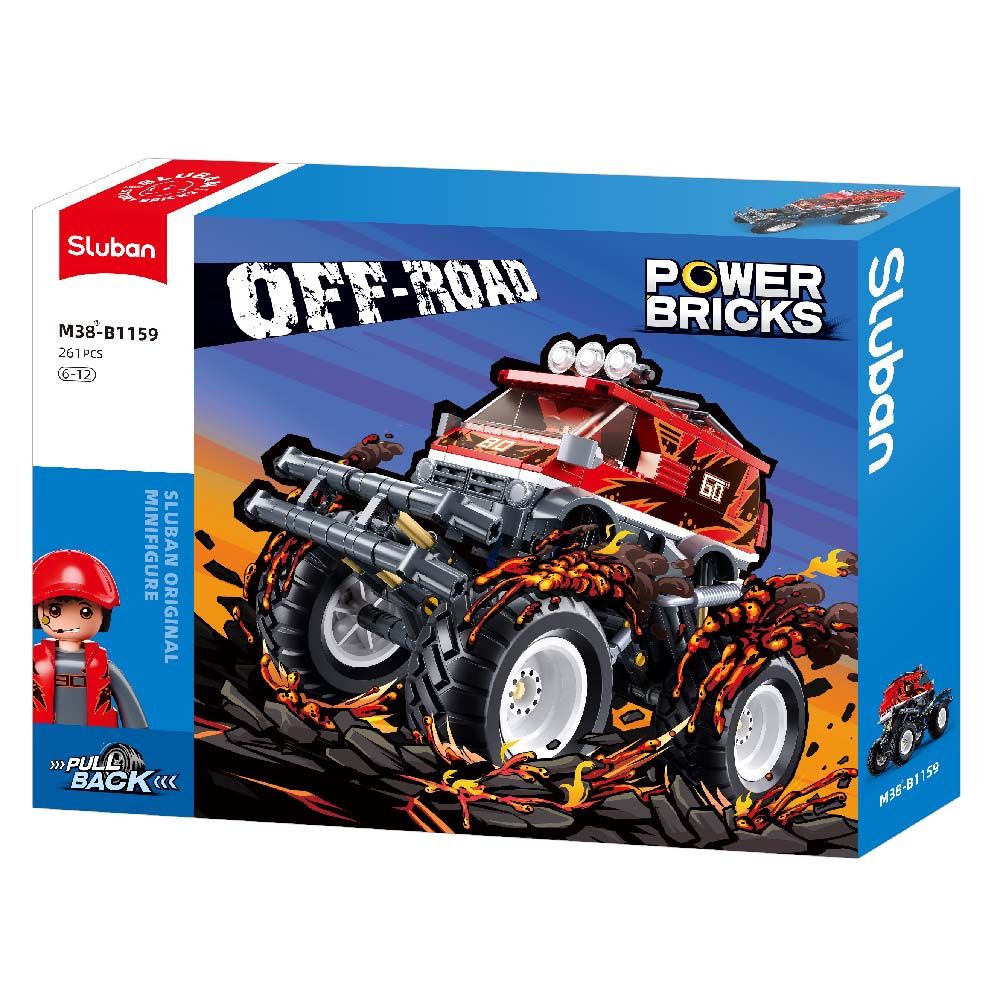 Sluban Building Set: Pull Back PowerBricks - Off Road Vehicle - 261 ...