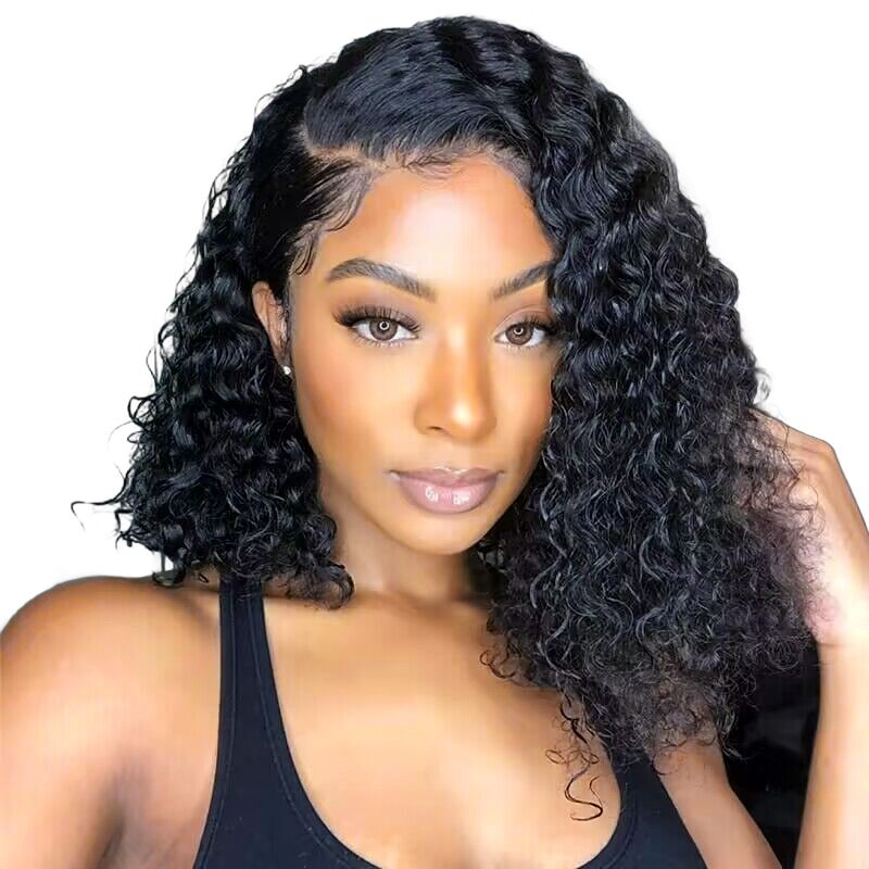 VSP 14in Curly Weave Bob Wig- 13x4 Glueless Full Frontal Wig Brazilian ...