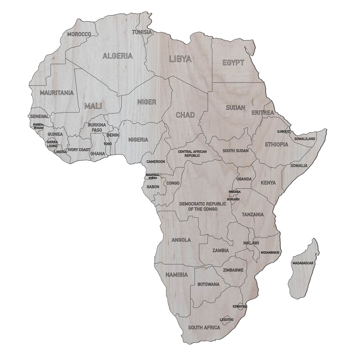 db Creative - Africa Map Wood Wall art (Country Map) | Shop Today. Get ...
