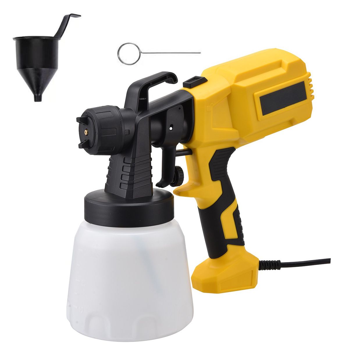 Electric Paint HVLP Yellow Spray Gun 800ml with 3 Adjustable Spray ...