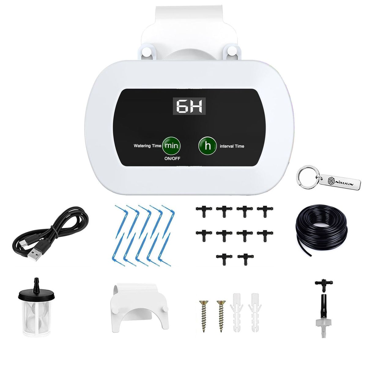 LCD Display Automatic Plant Waterer System Indoor USB Power Drip ...