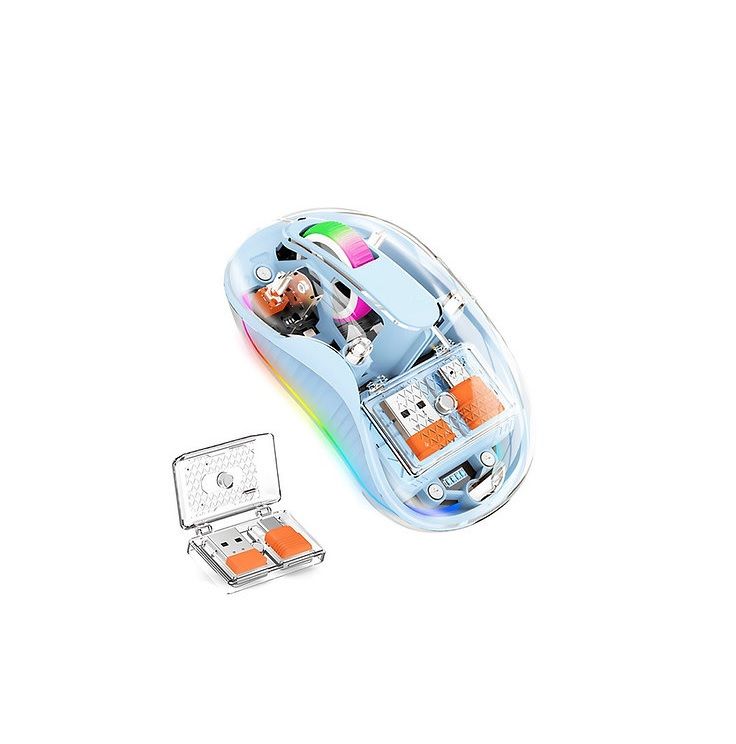 DW M333 Transparent Dual Mode Wireless Mouse - Rechargeable, RGB ...