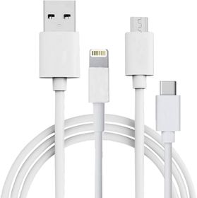 Awesome Data & Charging Cable 3 in 1 Lightning Pin, V8 And Type C 2A ...