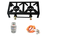 2 Plate Gas Burner, 4 Legged with Regulator Set and 3kg gas cylinder combo | Shop Today. Get it ...