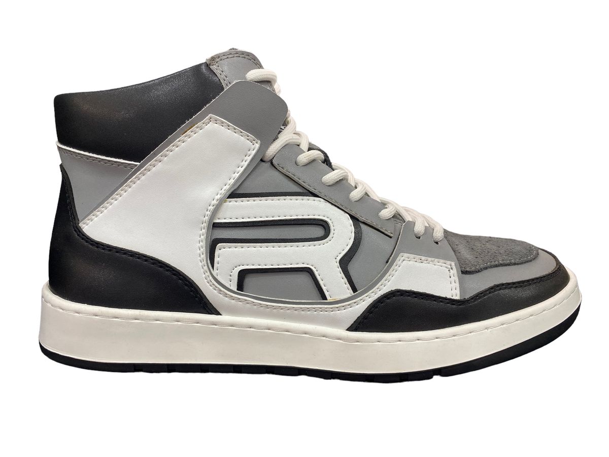 ROSSIMODA - Ghirlanda Meta Mens Lace up Grey/White HI-Top Sneakers ...