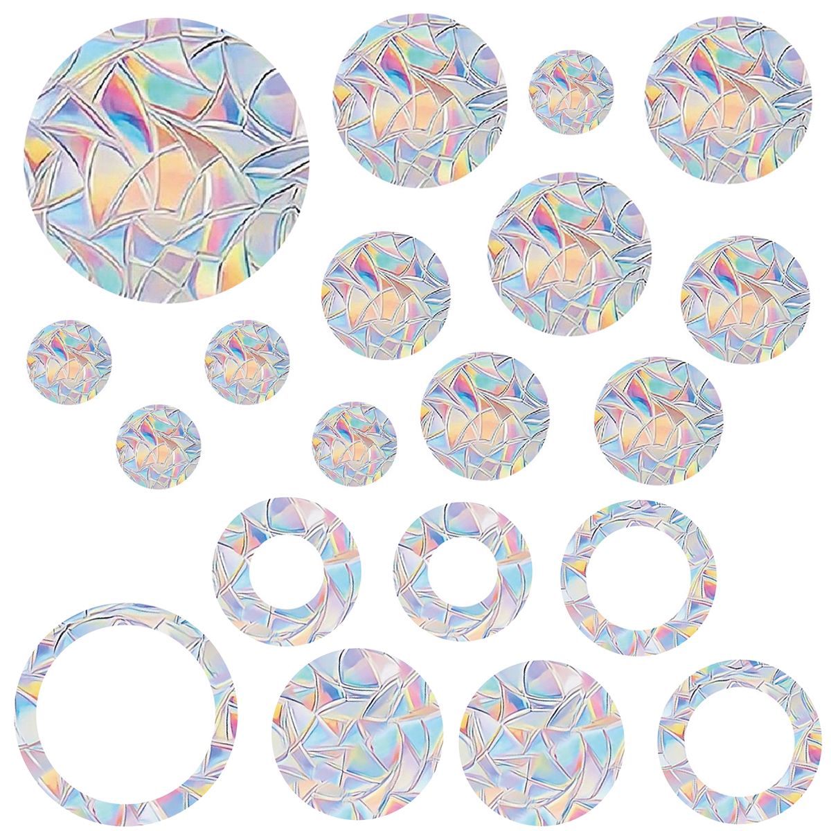 MeiView Window Decals (Not Stickers)-Rainbow Rings & Circles 2-set ...