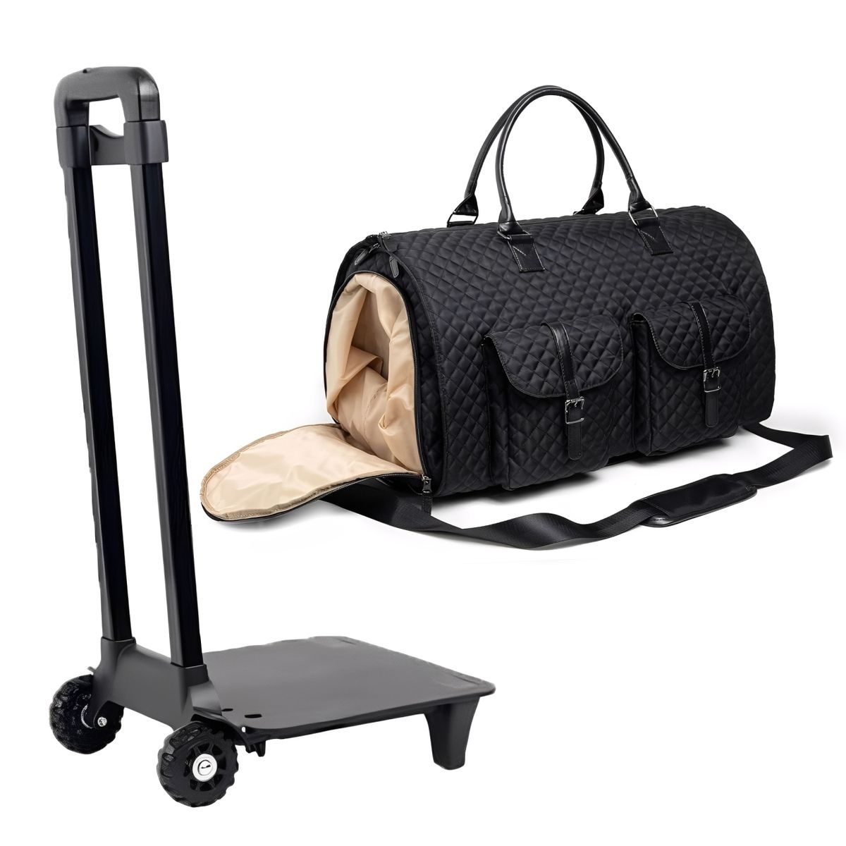 Rolling Garment Bag with Wheels - Overnight Duffle Waterproof Duffel ...