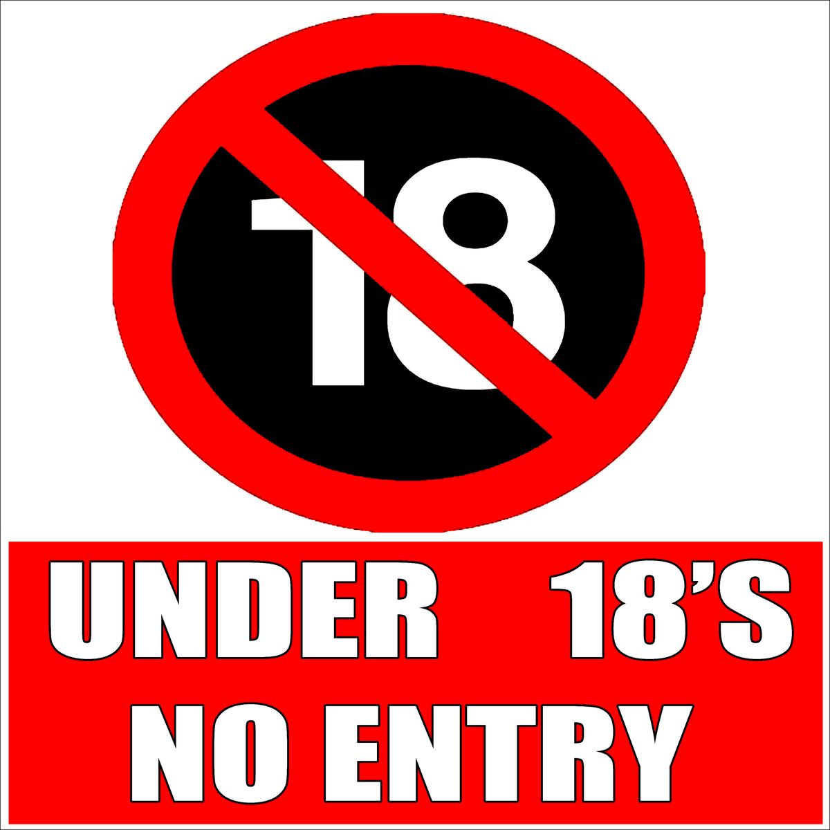 Under 18s No entry 29x29cm Sign-2 pack | Shop Today. Get it Tomorrow ...