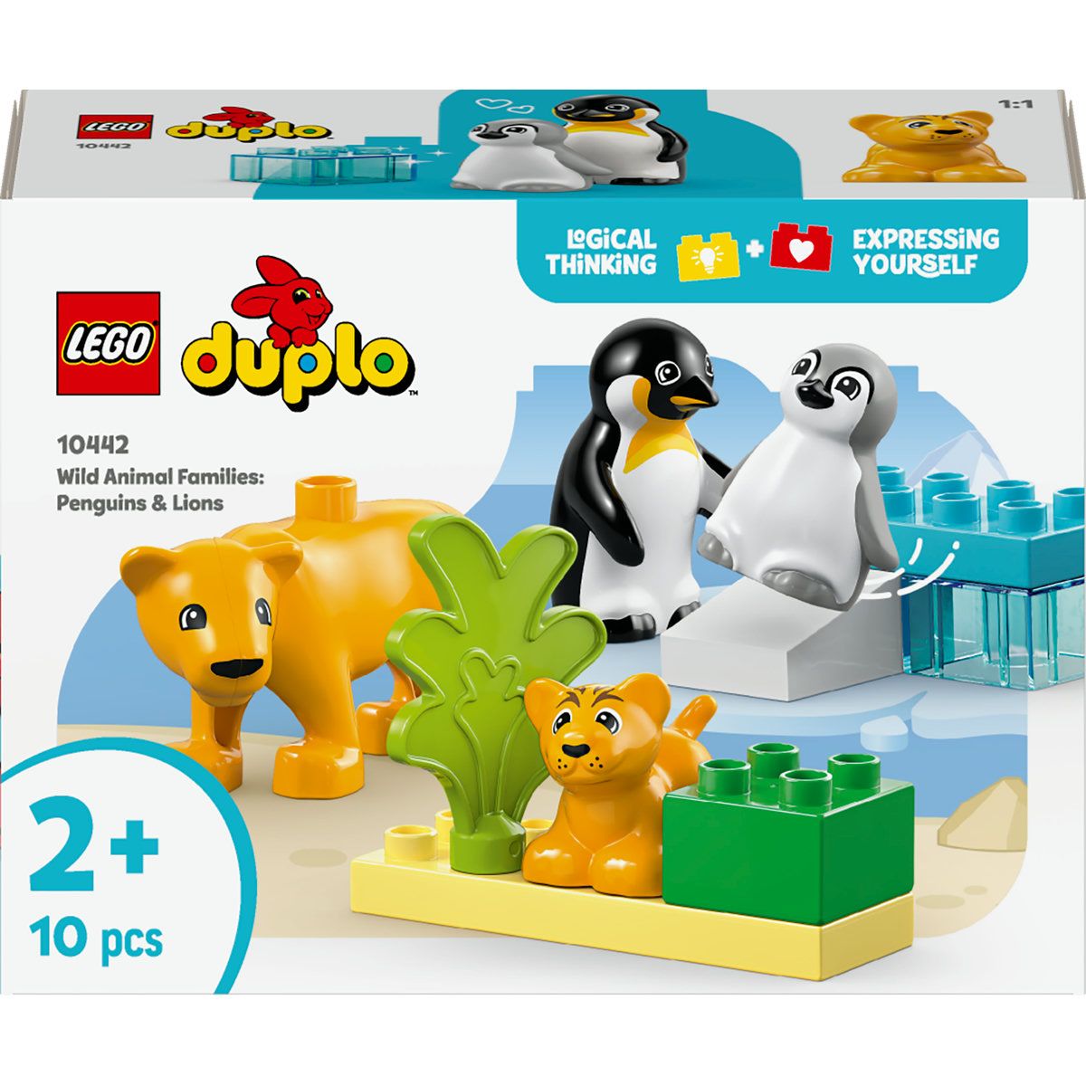 LEGO® DUPLO® Town Wild Animal Families: Penguins & Lions Imagination ...