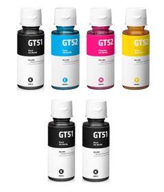 HP GT51 / 51 / GT52 / 52 Multipack + 2 Black Ink Bottles - Compatible ...