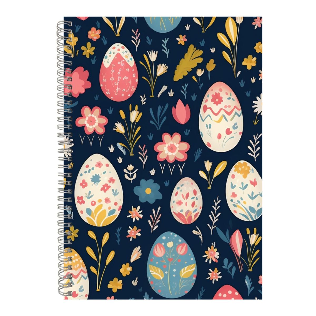 Dark Blue A4 Notebook Spiral Lined with Easter Graphic Notepad Present ...
