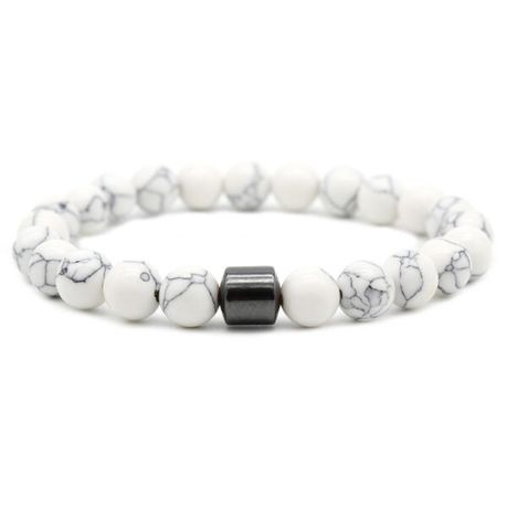 Natural Stone Healing Crystal Howlite Bracelet With Magnetic Hematite Shop Today. Get it Tomorrow takealot