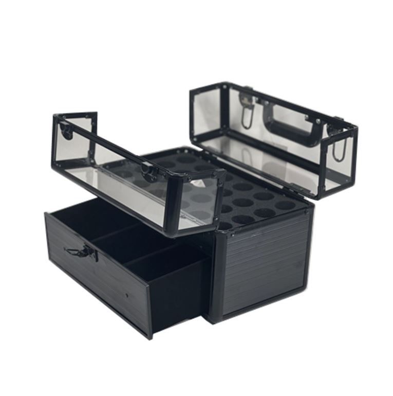 Crystal Clear Makeup Nail Polish Storage Case Portable Manicure Tool ...