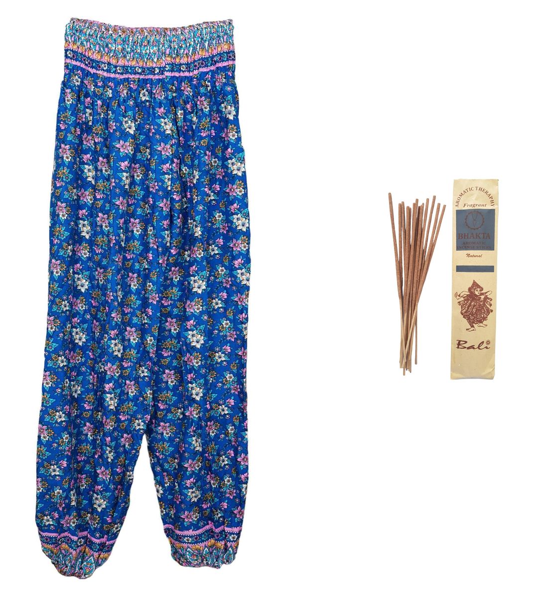 Gypsy Pants Blue Flowers With Incense Sticks | Shop Today. Get it ...