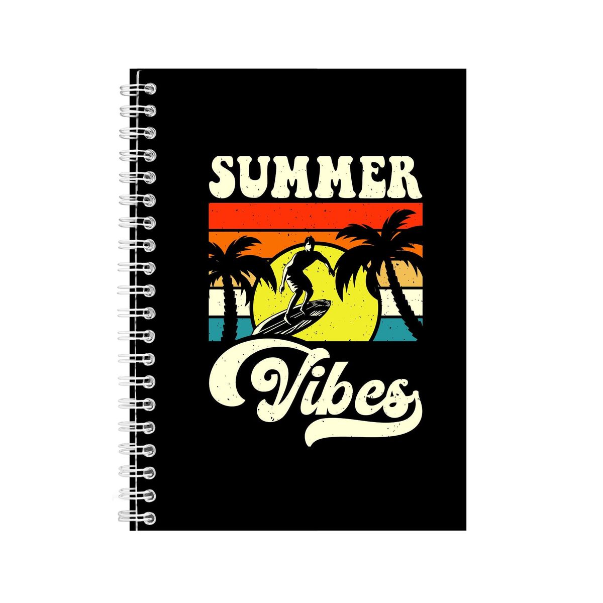 Surf Vibe A5 Notebook Spiral and Lined Surfing Graphic Notepad Present ...