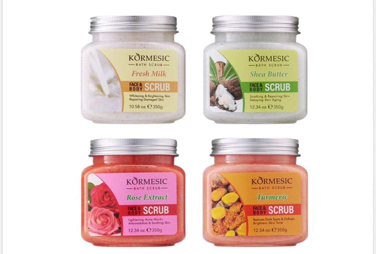 Kormesic 4-in-1 Face & Body Scrubs for Dull Skin, Dark Spots & Dryness ...