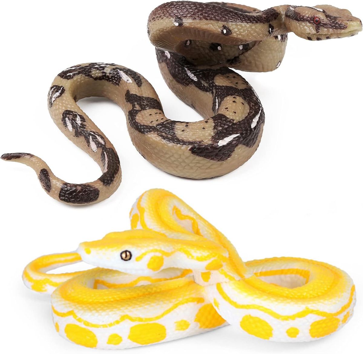 2PCS Realistic Fake Snakes Toy, Rubber Snake Figure for Halloween Prank ...