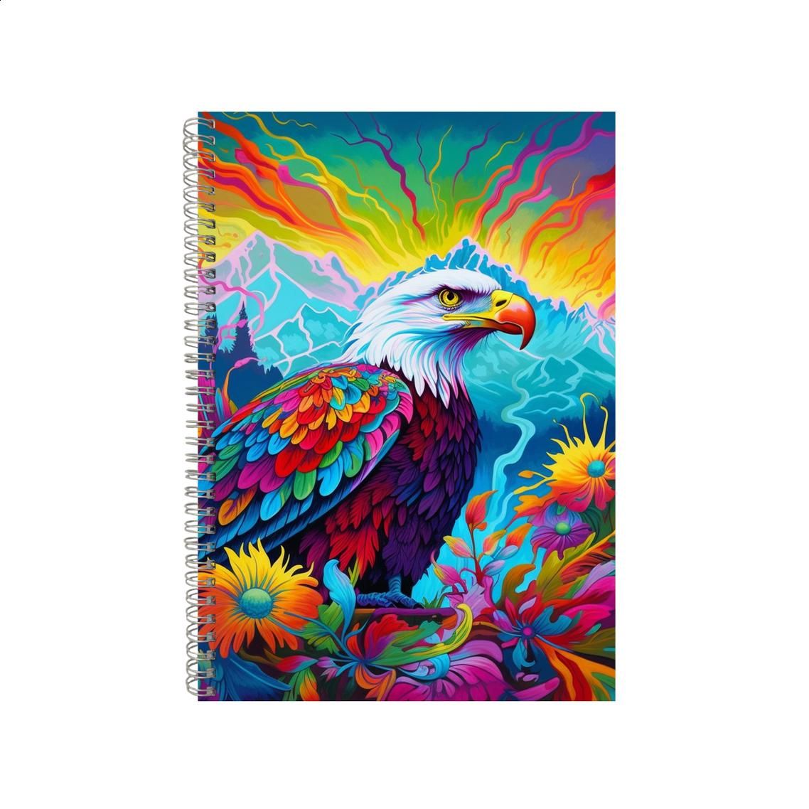 Bald Eagle Lilies Neon Notebook Gift Idea Writing Book Notepad A4 70 ...
