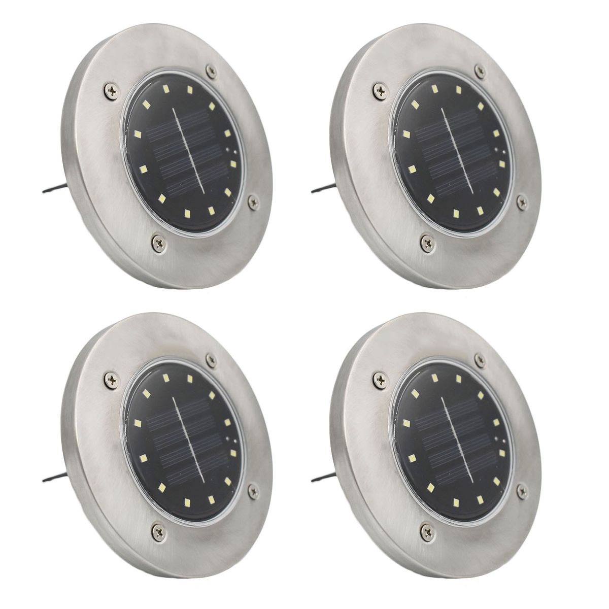 FocusLights® Pack of 4 Solar Ground 12 LED Lights | Shop Today. Get it ...