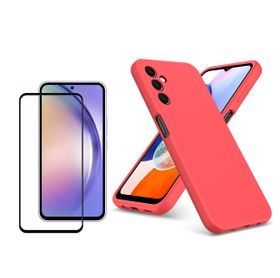 Silicone Phone Case & Screen Protector Combo For Samsung Galaxy A24-Red | Shop Today. Get it ...