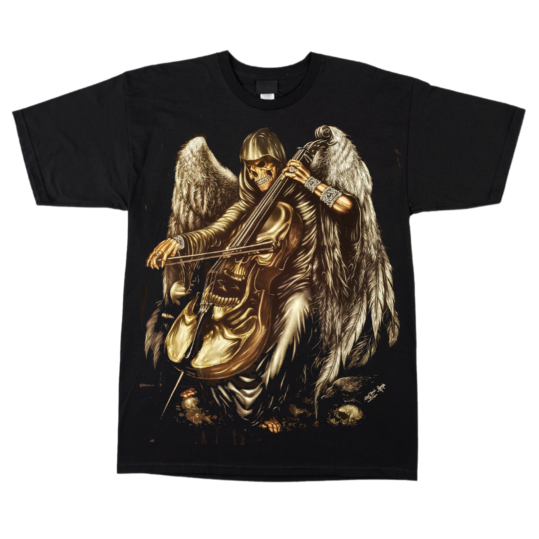 Skull Cello T-shirt-High Definition Glow In The Dark - Black | Shop ...