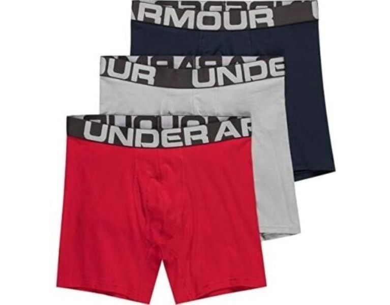 Under Armour Men's Charged Cotton 6-Inch Boxerjock - 3-Pack - Red ...