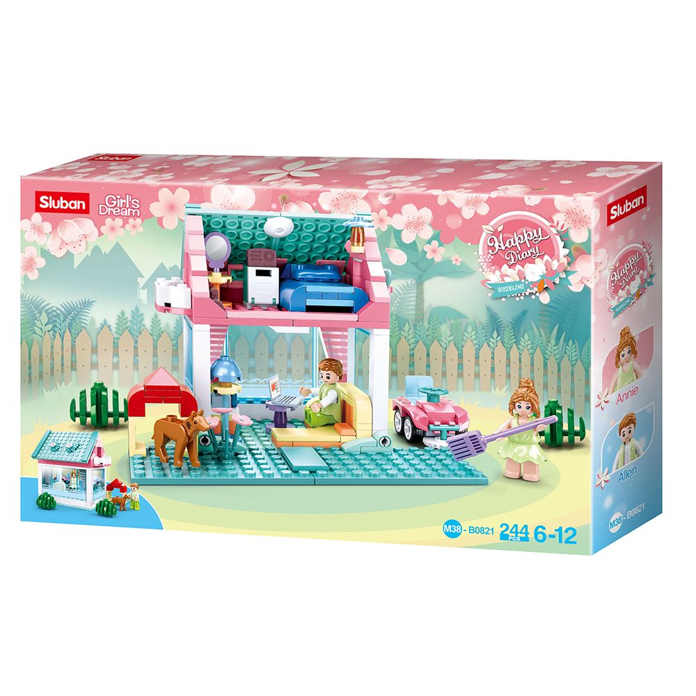Sluban Building Set: Girl's Dream Cute Cottage 244 Pcs - 244 Pieces ...